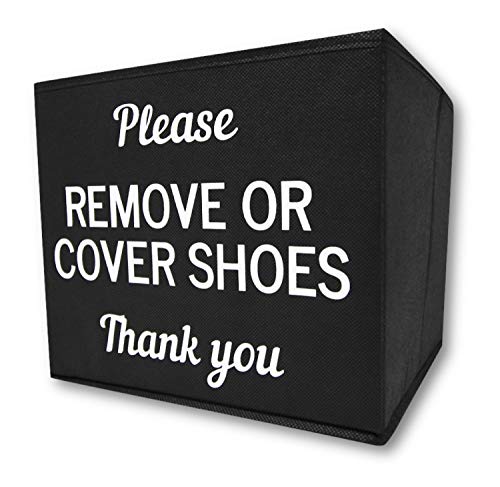 RE GOODS Shoe Covers Box - Real Estate Agent Supplies , Disposable Shoe Bootie Holder For Realtor Listings and Open Houses , Please Cover or Remove Shoes Bin , Shoe Bootie Basket