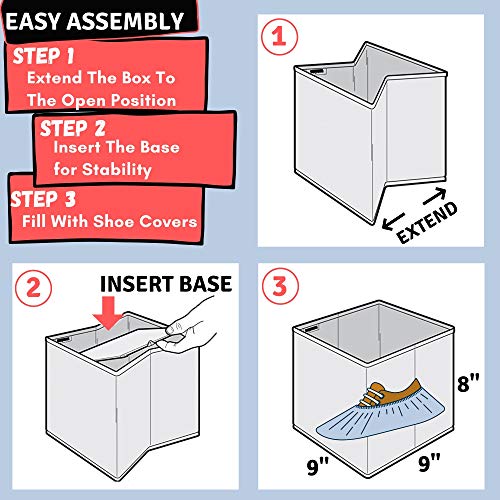 RE GOODS Shoe Covers Box - Real Estate Agent Supplies , Disposable Shoe Bootie Holder For Realtor Listings and Open Houses , Please Cover or Remove Shoes Bin , Shoe Bootie Basket