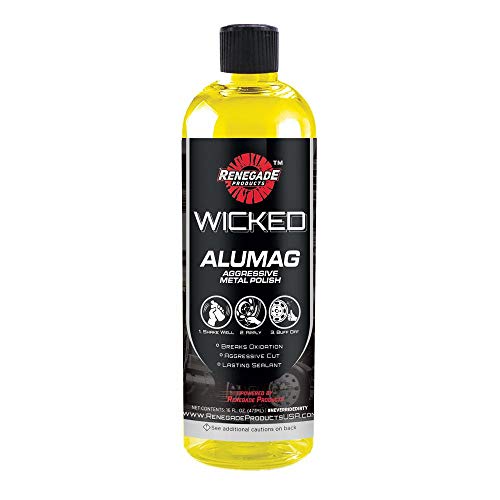 Wicked Products Alumag Heavy Cut Metal Polish for High Luster On Aluminum (16 oz)