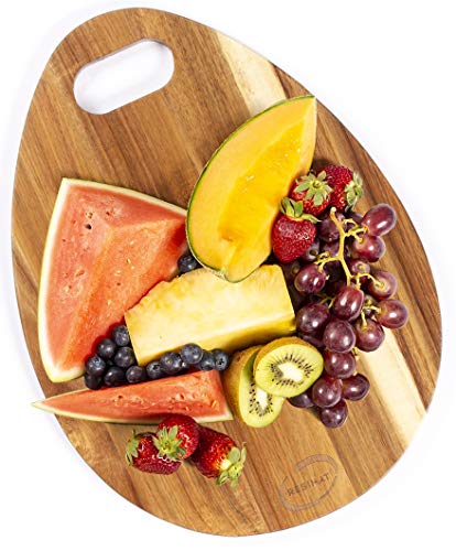 Large 16" x 12" Acacia Wood Charcuterie Board,Cheese Board and Knife Set in Gift box.Serving Platter,Grazing plate, reversible, Cutting Board, kitchen decor