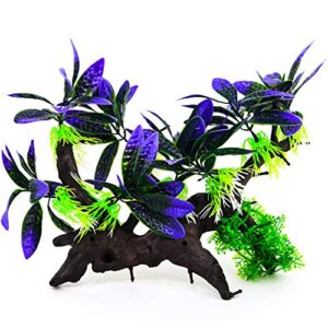 aqua kt aquarium landscape simulation artificial plant purple, plastic plant for fish tank decoration, aquatic water plant, fish bowl ornament