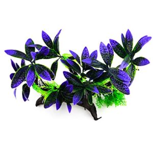 AQUA KT Aquarium Landscape Simulation Artificial Plant Purple, Plastic Plant for Fish Tank Decoration, Aquatic Water Plant, Fish Bowl Ornament