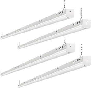 hykolity 8ft led shop light, 65/75/90w led strip light, [6-lamp f32t8 fluorescent equiv.] 3500k/4000k/5000k cct selectable, 130lm/w commercial grade led strip light fixture for warehouse -4 pack