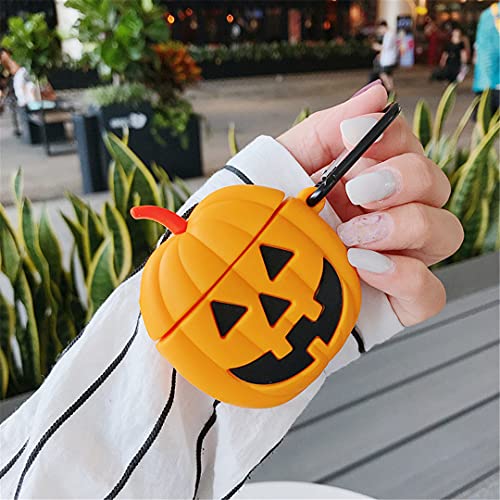 Airpods Case,New Pumpkin Lantern Case for Airpods 1&2, Airpods Accessories Shockproof Protective Premium Silicone Cover and Skin for Apple Airpods Charging Case