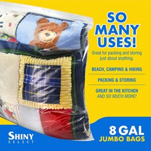 [ 10 COUNT ] JUMBO SIZE - BIG - 8 GALLON - HUGE Resealable Bag with Zipper Top for Storage - X-Large Size for Seasonal Clothing, Blanket, Bedding, Towels at Home, Travel, Moving, or On the Go - 22" x 24"