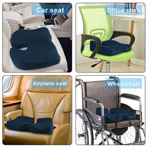 Seat Cushion for Office Chair, Mkicesky Memory Foam Coccyx Cushion Relieve Tailbone, Lower Back, Hip, Sciatica Pain, Ergonomic Seat Pad for Car, Wheelchair, Desk Chair and Sitting on Floor