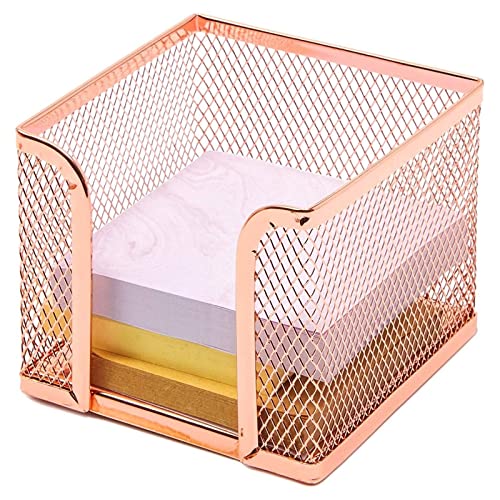 Rose Gold Desk Organizer Set for Home and Office Supplies, Accessories with Pen, Pencil, Business Card, Note, and Clip Holders