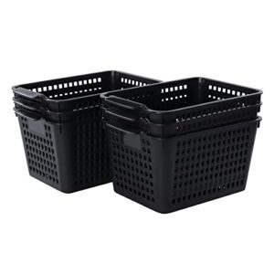 Vababa 6-Pack Plastic Storage Basket, Storage Bins for Pantry