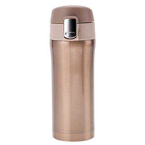 Vacuum Bottle, Stainless Steel Vacuum Thermos Insulated Water Bottle Travel Mug Coffee Tea Cup 350ml, Insulated Travel Mug, Thermos Bottle(Golden)