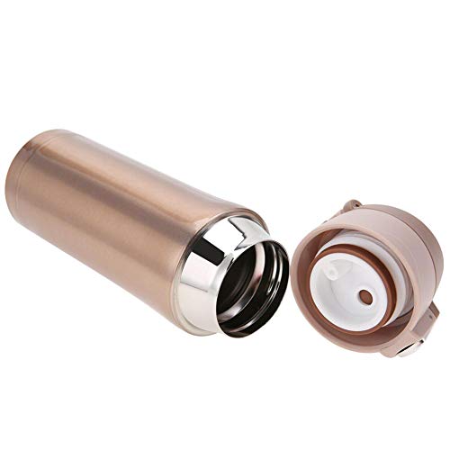 Vacuum Bottle, Stainless Steel Vacuum Thermos Insulated Water Bottle Travel Mug Coffee Tea Cup 350ml, Insulated Travel Mug, Thermos Bottle(Golden)