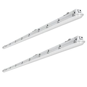 hykolity 8ft led vapor tight light, 65/75/90w vapor light fixture, [4-lamp f32t8 equiv.] 3000k/4000k/5000k cct selectable, 130lm/w, waterproof shop light for parking carport car wash, 2 pack