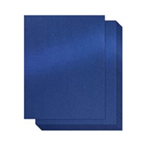 Navy Blue Shimmer Paper - 100-Pack Metallic Cardstock Paper, 92 lb Cover, Double Sided, Printer Friendly - Perfect for Weddings, Birthdays, Craft Use, Letter Size Sheets, 8.5 x 11 Inches