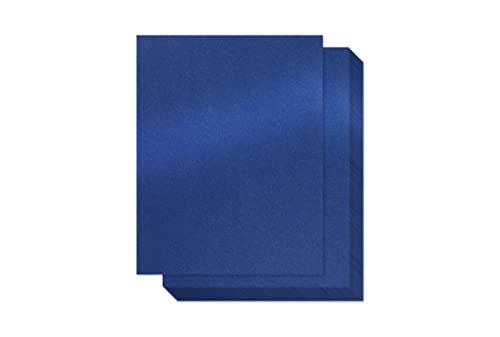 Navy Blue Shimmer Paper - 100-Pack Metallic Cardstock Paper, 92 lb Cover, Double Sided, Printer Friendly - Perfect for Weddings, Birthdays, Craft Use, Letter Size Sheets, 8.5 x 11 Inches