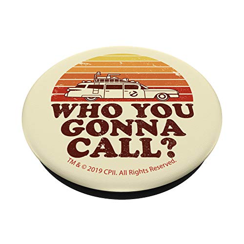 Ghostbusters Who You Gonna Call Retro Stripes PopSockets Grip and Stand for Phones and Tablets