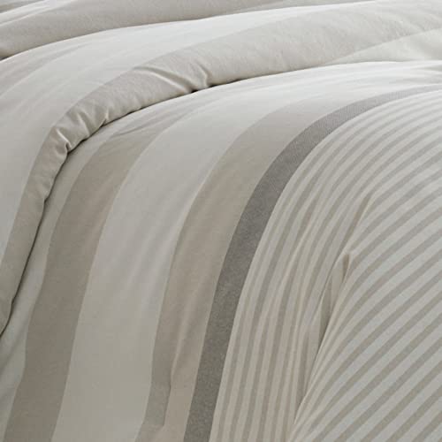 Nautica - King Size Comforter Set, Cotton Reversible Bedding with Matching Shams, Ideal Home Decor for All Seasons (Saybrook Beige, King)