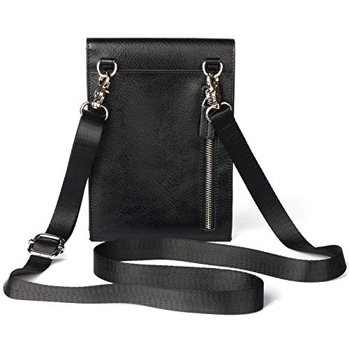 Crossbody Cell Phone Purse Men Travel Shoulder Bag Cell Phone Crossbody Purse iPhone 11 Pro Max Holster Case Leather Shoulder Pouch Wallet Small Messenger Bag for Samsung S20 Ultra S10 S9 S8 Plus