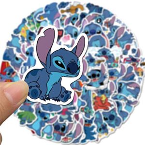 50Pcs Lilo & Stitch Stickers Waterproof Vinyl Stickers for Water Bottle Luggage Bike Car Decals (Stitch)