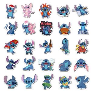 50Pcs Lilo & Stitch Stickers Waterproof Vinyl Stickers for Water Bottle Luggage Bike Car Decals (Stitch)