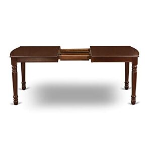 East West Furniture DOCA9-MAH-LC Dining Room Table Set, 9, Mahogany