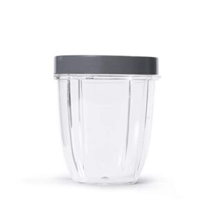 nutribullet 18 ounce short cup with standard lip ring, clear/gray (nbm-u0269)