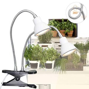 ACKE-Grow-Light-Plant-Light Sunlike Gooseneck Growing Lamps Dual Head with Clamp for Indoor Plants…