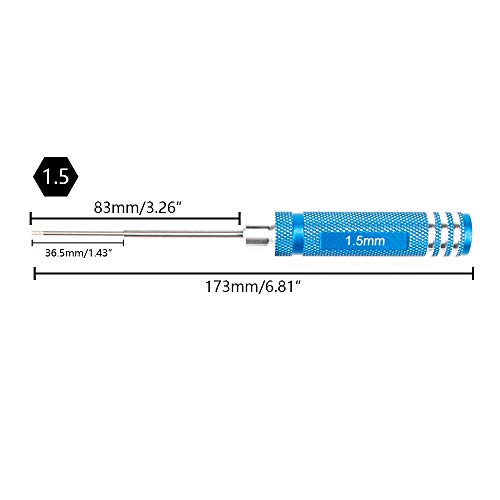 Allen Hex Screwdrivers Key Driver Tool Set 1.5mm M1.5 Aluminum Handle HSP (1.5mm)