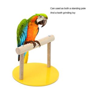 Hffheer Bird Cage Stand Wooden Table Parrot Perch Shelf Training Stands Playstand Playgound Play Gym Bird Cage Toys for Small and Medium Sized Parrot