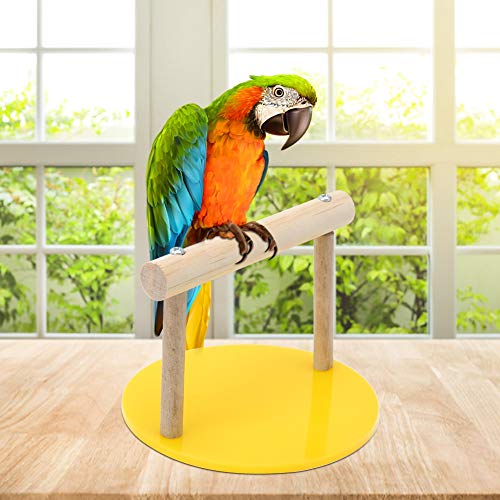 Hffheer Bird Cage Stand Wooden Table Parrot Perch Shelf Training Stands Playstand Playgound Play Gym Bird Cage Toys for Small and Medium Sized Parrot