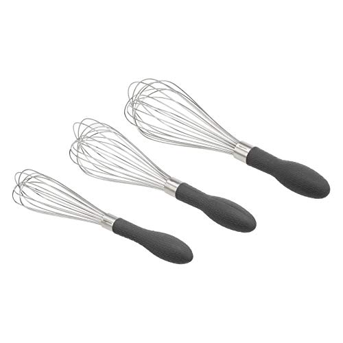 Amazon Basics Stainless Steel Wire Whisk Set - 3-Piece