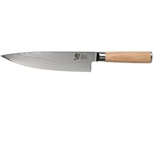 Shun Cutlery Classic Blonde Chef's Knife 8”, Thin, Light Kitchen Knife, Ideal for All-Around Food Preparation, Authentic, Handcrafted Japanese, Professional Chef Knife