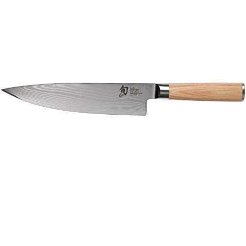 Shun Cutlery Classic Blonde Chef's Knife 8”, Thin, Light Kitchen Knife, Ideal for All-Around Food Preparation, Authentic, Handcrafted Japanese, Professional Chef Knife