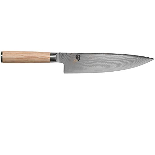 Shun Cutlery Classic Blonde Chef's Knife 8”, Thin, Light Kitchen Knife, Ideal for All-Around Food Preparation, Authentic, Handcrafted Japanese, Professional Chef Knife