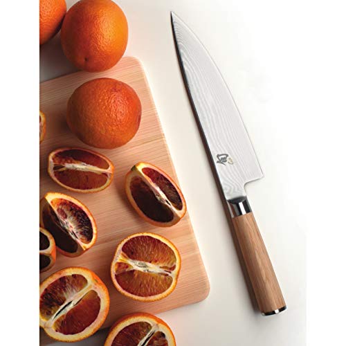 Shun Cutlery Classic Blonde Chef's Knife 8”, Thin, Light Kitchen Knife, Ideal for All-Around Food Preparation, Authentic, Handcrafted Japanese, Professional Chef Knife