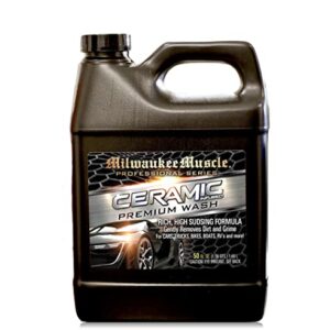 Milwaukee Muscle Car Wash - Includes One, 50 Fl Oz Bottles of Professional Ceramic Car Wash Soap - Car Cleaner for Auto, Cars, Motorcycles, RV's and Boats - pH Neutral Formula - Rejuvenates Paint and Ceramic Coating for Cars