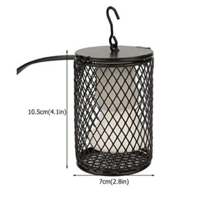 Reptile Anti-Scald Lampshade and Heat Emitter Set Reptile Heat Lamp with Guard for Turtles Chicks Lizard Snake (Black)