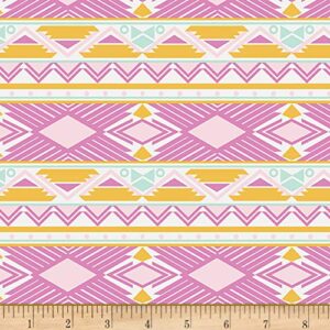 art gallery fabrics art gallery anna elise tribal study jewel fabric, pink