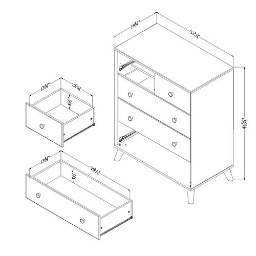 South Shore Yodi 5-Drawer Chest-Soft Elm and Pure White