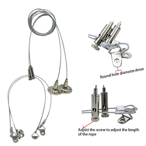 3.2ft Light Hanging kit Fixtures Suspension Cables Kit with Adjustable Fastener Swivel Clasps per Rope Load 8kg for Aquarium Light Hanging kit LED Panel Lighting 4 Pcs