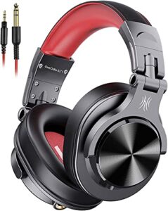 oneodio a71 hi-res studio recording headphones - wired over ear headphones with shareport, professional monitoring & mixing foldable headphones with stereo sound (red)