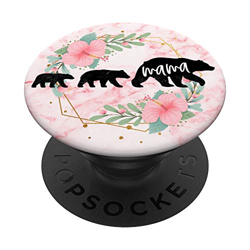 Mama Bear Mom Gift Phone Holder - 2 Cubs Kiddo Mom PopSockets PopGrip: Swappable Grip for Phones & Tablets