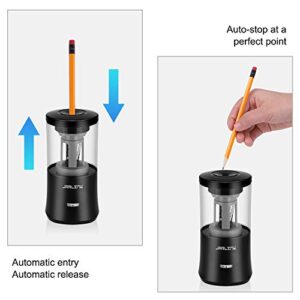 JARLINK Electric Pencil Sharpener, Fully Automated Rechargeable Sharpener Fast Sharpen for No.2/Colored Pencils(6-8mm), Portable in School/Office/Home (USB Cable Include)