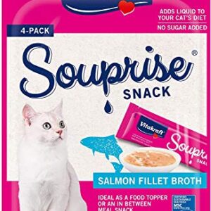 Vitakraft Souprise Snack Wet Cat Treat - Salmon - Lickable Treat or Dry Cat Food Topper