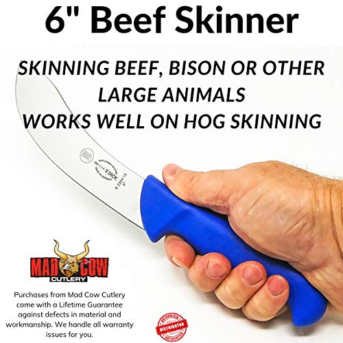 F. Dick Ergogrip 6 Inch Beef Skinner With Diammark Dual Action Knife Sharpener - High-Carbon Stainless Steel Blade - Ergo Handle - Professional Butcher Knife - Knife Made In Germany