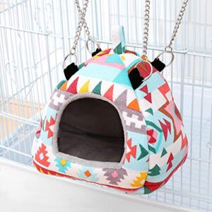 POPETPOP Guinea Pig Bedding - Hamster Bedding Hammock Winter Warm Squirrel Hedgehog Hide Chinchilla Bed House Tent Cage Nest Hamster Accessories - Ethnic Style