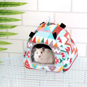 POPETPOP Guinea Pig Bedding - Hamster Bedding Hammock Winter Warm Squirrel Hedgehog Hide Chinchilla Bed House Tent Cage Nest Hamster Accessories - Ethnic Style