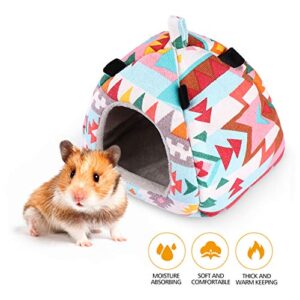 POPETPOP Guinea Pig Bedding - Hamster Bedding Hammock Winter Warm Squirrel Hedgehog Hide Chinchilla Bed House Tent Cage Nest Hamster Accessories - Ethnic Style