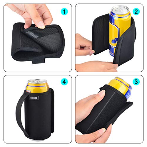 CM Reusable Slim Can Tall Can Cooler Sleeve Anti-Slip Neoprene Beer Can Bottle Insulator Cover Soda Sleeve with Handle for Camping Picnic Party Beverage Drink Cover, 3 Pcs