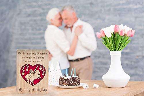 Happy Birthday Cards For Men: Birthday Card for Husband, Fiance, Lover or Him; Unique Laser Cut Knight Design Makes it Perfect Birthday Card for Him. Can Be Given As Birthday Gift For Men