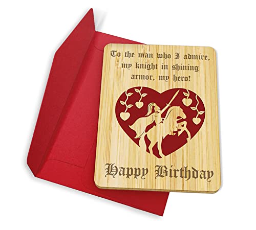 Happy Birthday Cards For Men: Birthday Card for Husband, Fiance, Lover or Him; Unique Laser Cut Knight Design Makes it Perfect Birthday Card for Him. Can Be Given As Birthday Gift For Men