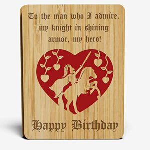 Happy Birthday Cards For Men: Birthday Card for Husband, Fiance, Lover or Him; Unique Laser Cut Knight Design Makes it Perfect Birthday Card for Him. Can Be Given As Birthday Gift For Men